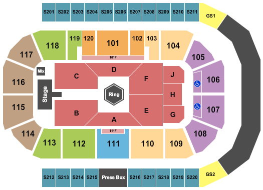 Mullett Arena Seating Chart + Rows, Seats and Club Seats
