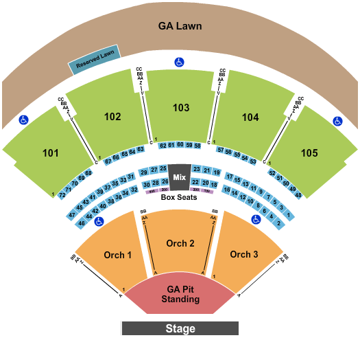 Ameris Bank Amphitheatre Seating Chart + Rows, Seats and Club Seats