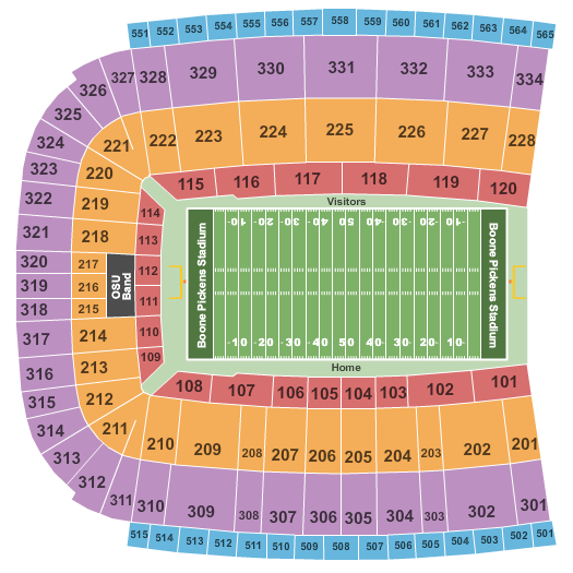 Boone Pickens Stadium Seating Chart + Rows, Seats and Club Seats