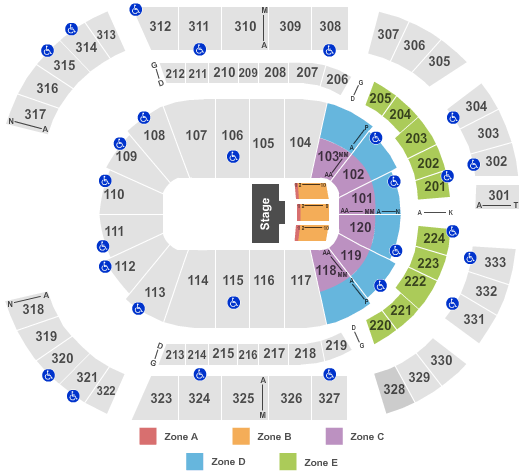 Bridgestone Arena Seating Chart + Rows, Seats and Club Seats