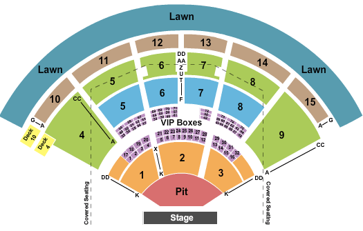 PNC Music Pavilion Seating Chart + Rows, Seats and Club Seats