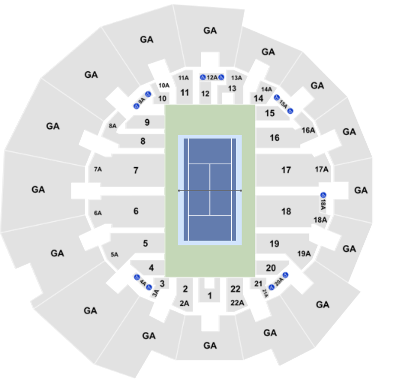 US Open Seating Chart for Arthur Ashe, Louis Armstrong Stadium and ...