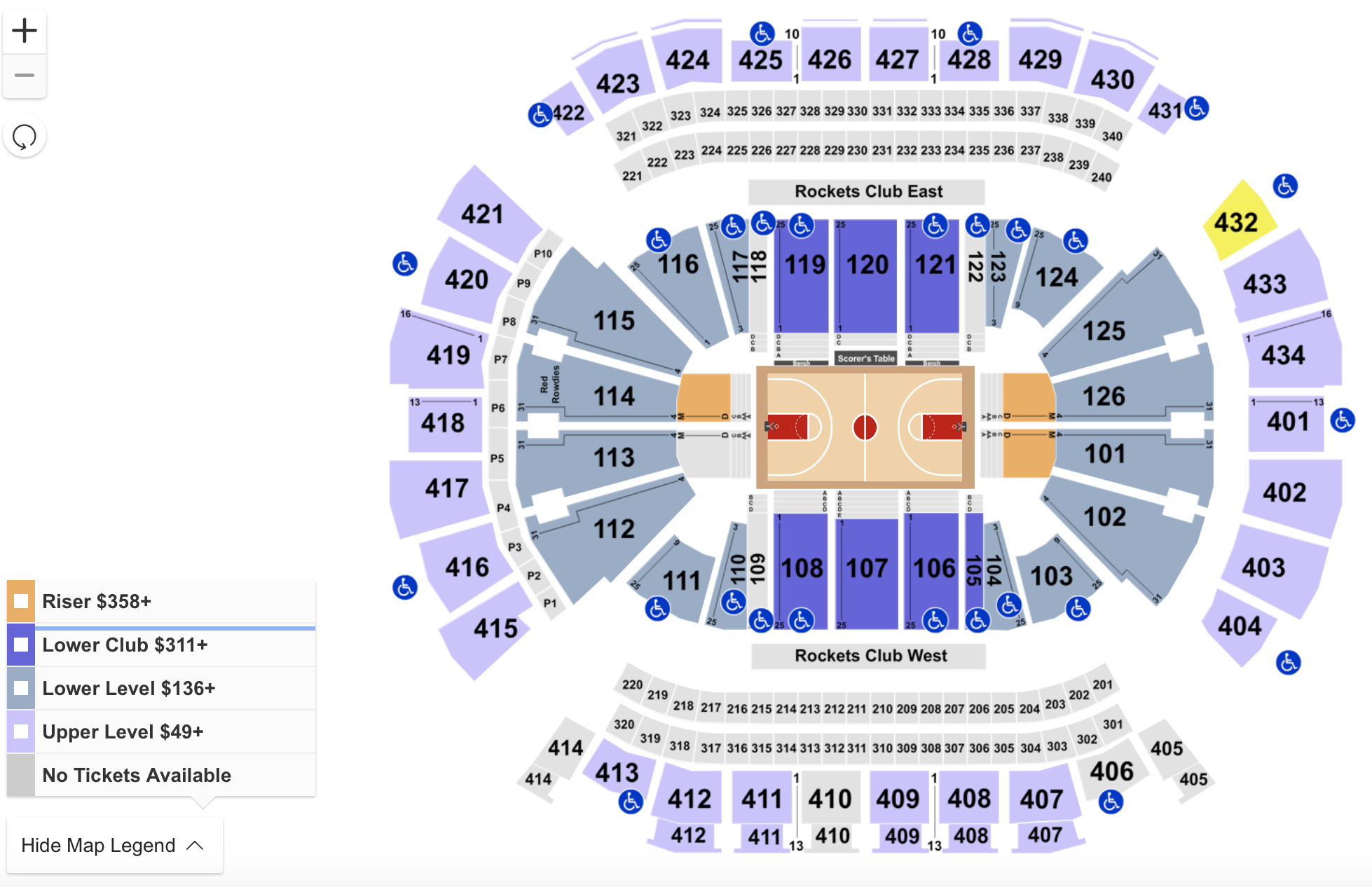 Houston Rockets Seating