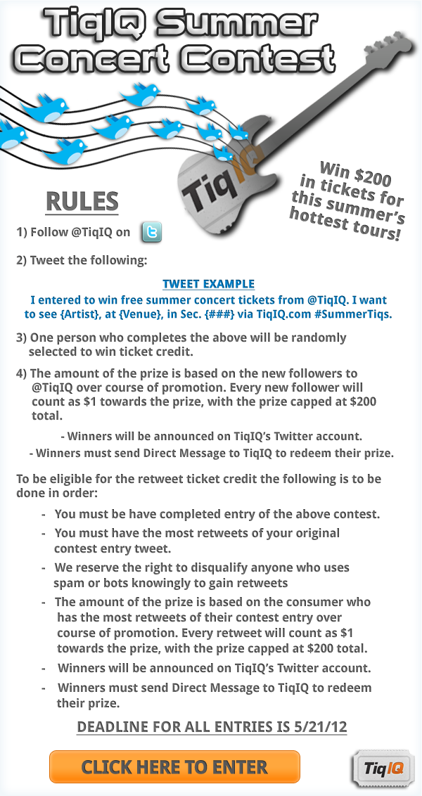 Win Tickets with TicketIQ's Summer Concert Contest